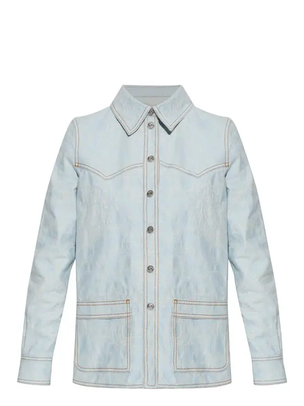 Etro Denim Shirt With Pockets - Light Blue