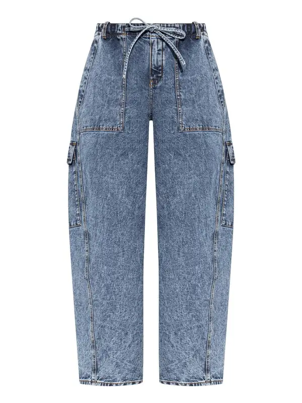 Alaïa Boyfriend Cargo Jeans - Blue