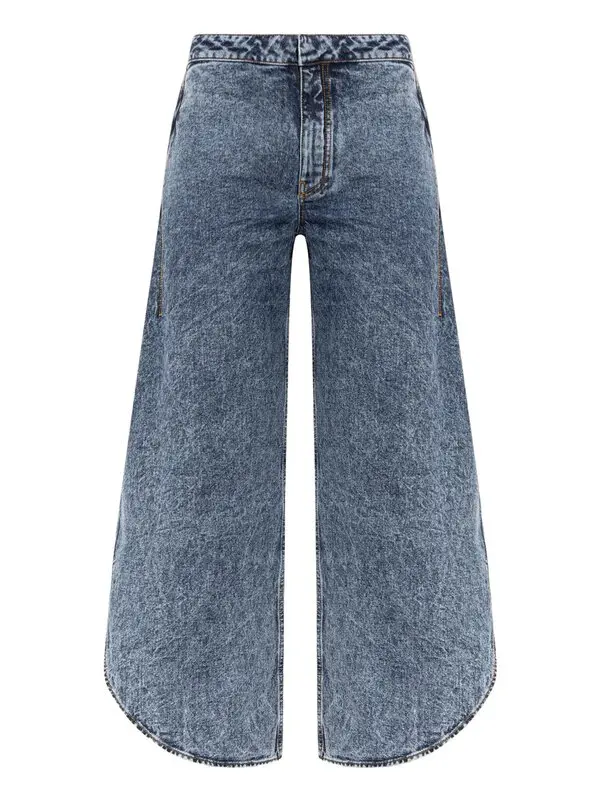 Alaïa Jeans With Slit Hems - Blue