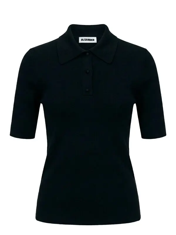 JIL SANDER Wool Polo - Black