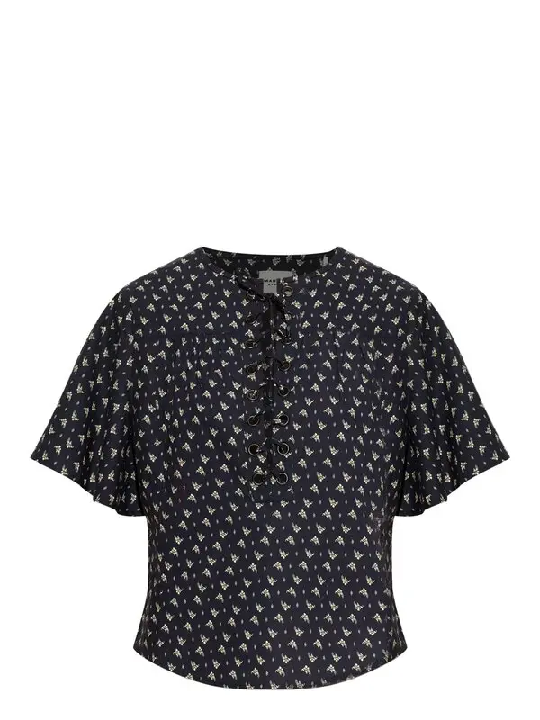 MARANT ETOILE Dianga Floral-print Cotton Top - Black