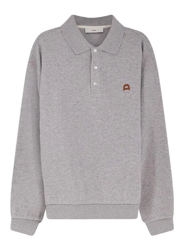 DUNST Polo Shirt With Logo Patch - Grey