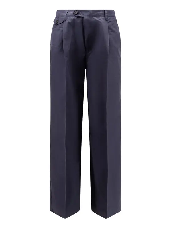 DUNST Pleated Chino Slacks Trousers - Blue