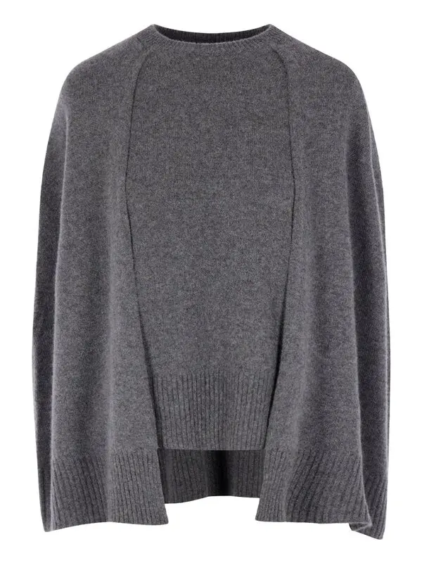 TOTEME Cashmere Crew Cape Knit - Grey