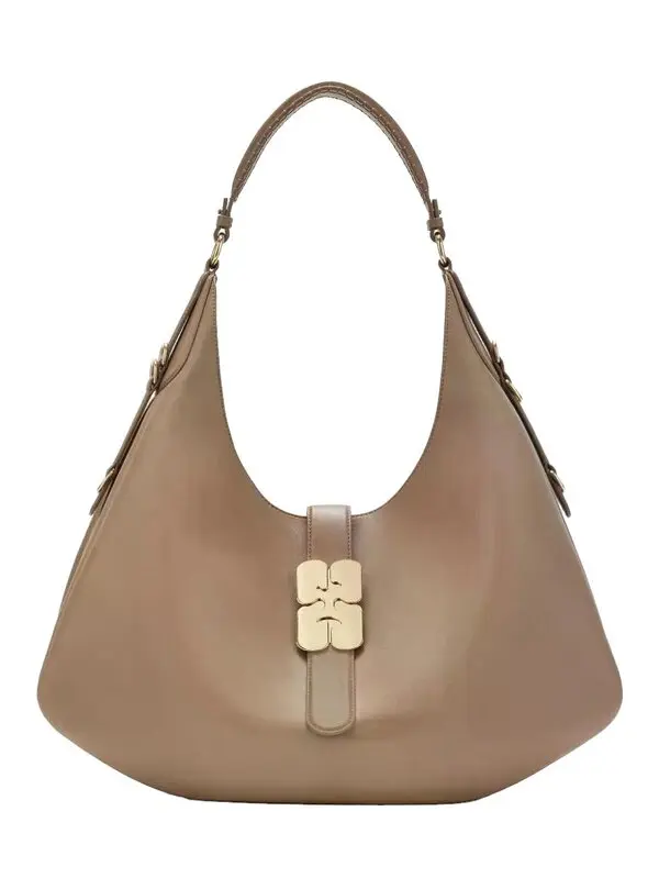 GANNI Large Shoulder Bag With Detachable Pouch - Neutrals