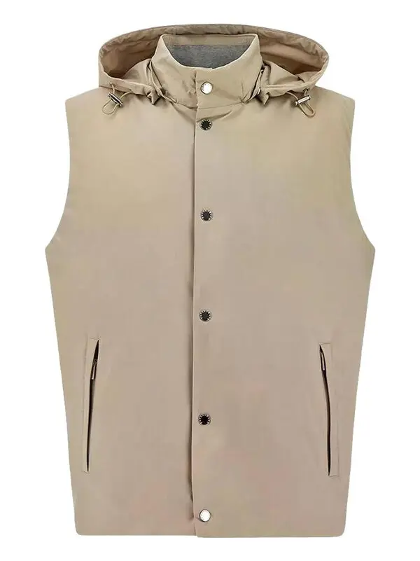 Paul & Shark Hooded Ultralight Vest - Neutrals