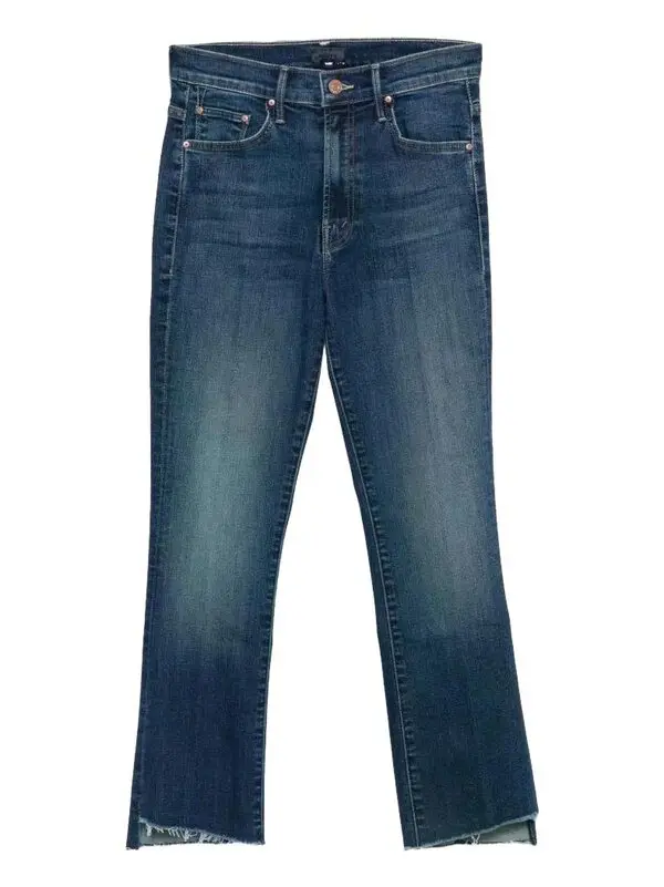 MOTHER The Insider Crop Step Fray Jeans - Blue