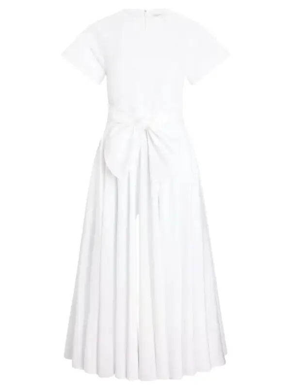 Patou Knot Detail Midi Dress - White