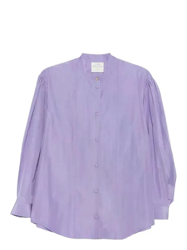 FORTE_FORTE Mandarin-collar Blouse - Purple