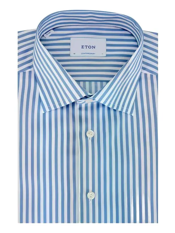 Eton Striped-pattern Shirt - Blue