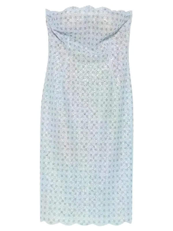 Ermanno Scervino Floral Strapless Midi Dress - Blue
