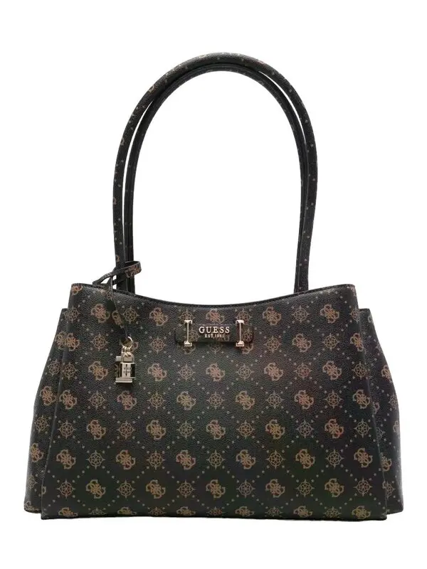 Guess Carrie Monogram Tote - Brown