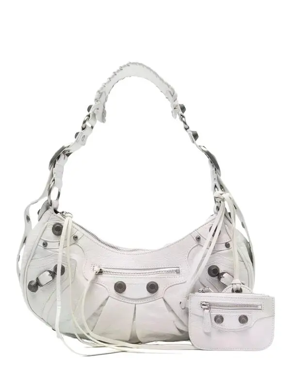 Balenciaga Le Cagole Leather Shoulder Bag - White