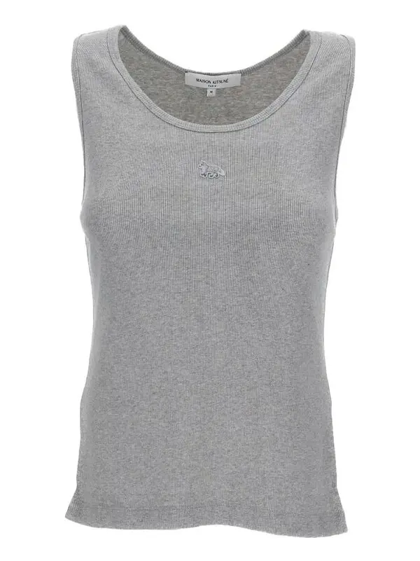 Maison Kitsuné Cut-out Detail Top - Grey