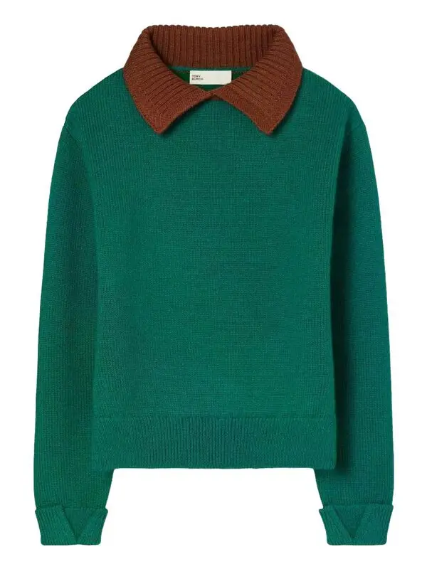 Tory Burch Collared Sweater - Green