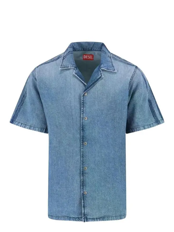 DIESEL Short-sleeve Denim Shirt - Blue