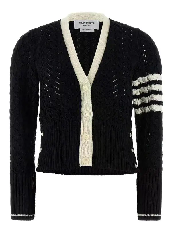 Thom Browne Cable-knit Cardigan - Blue