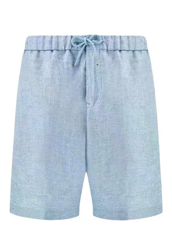 Paul & Shark Drawstring Linen Bermuda Shorts - Blue