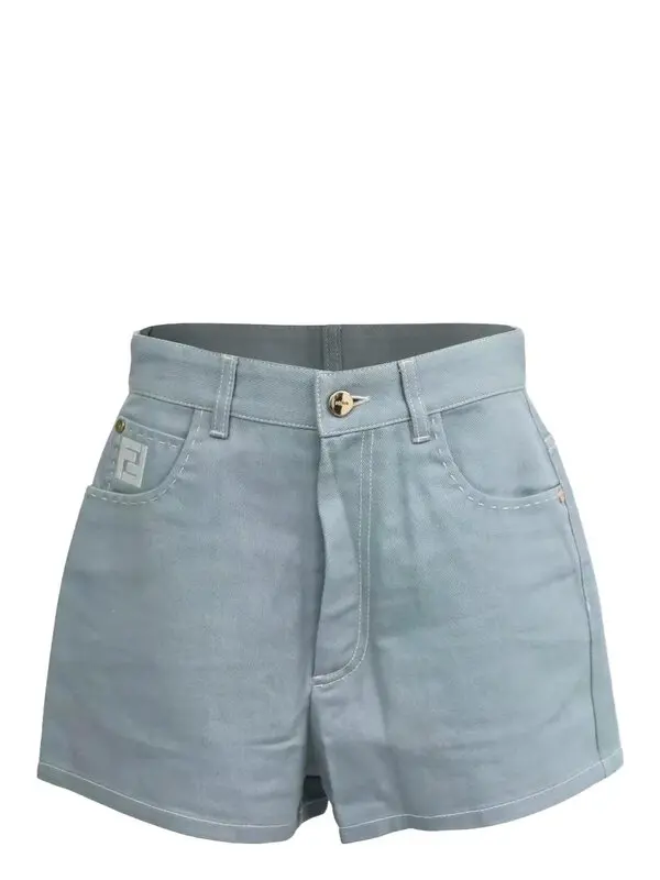 Fendi Logo-detail Denim Shorts - Blue