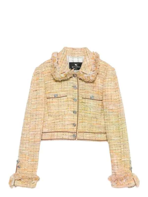 Etro Fringe-trim Tweed Jacket - Neutrals