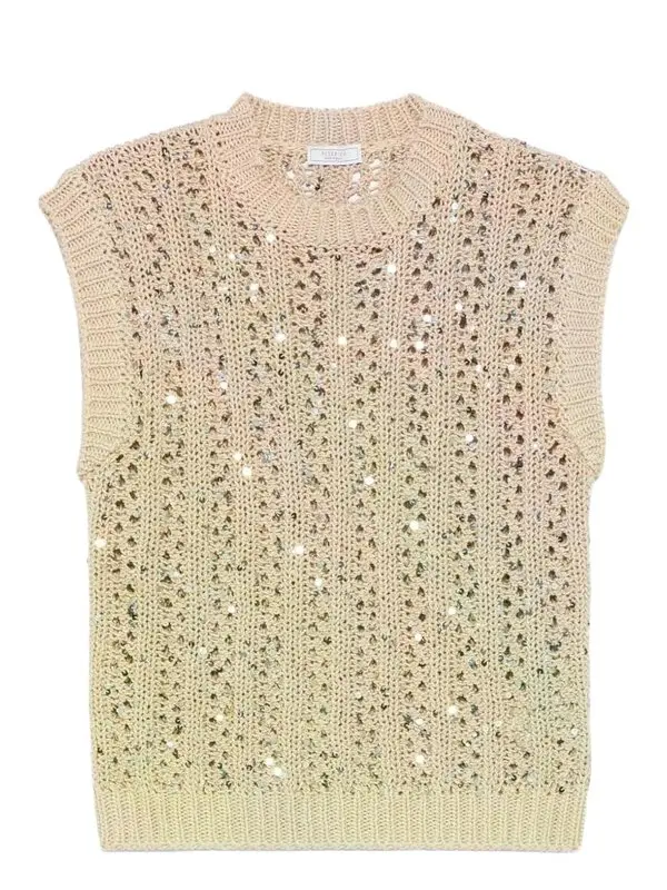 Peserico Sequin-embellished Knit Vest - Neutrals