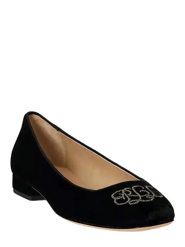 Ralph Lauren Emellie Embellished Ballet Pumps - Black