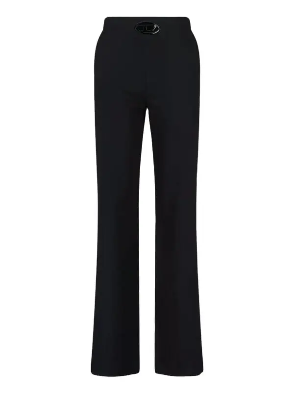 DIESEL® Straight Trousers With Logo Detail - Black