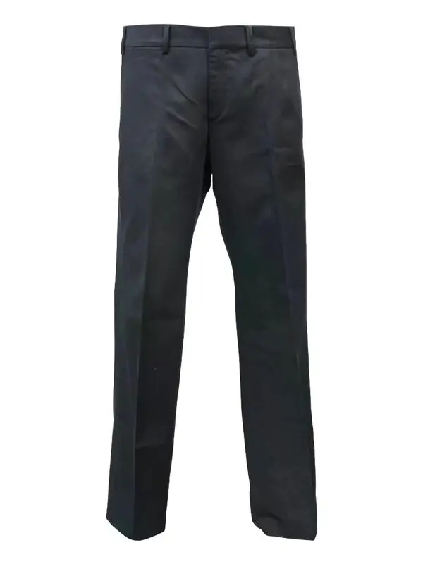 Gucci Straight-leg Trousers With Web Buckle - Black