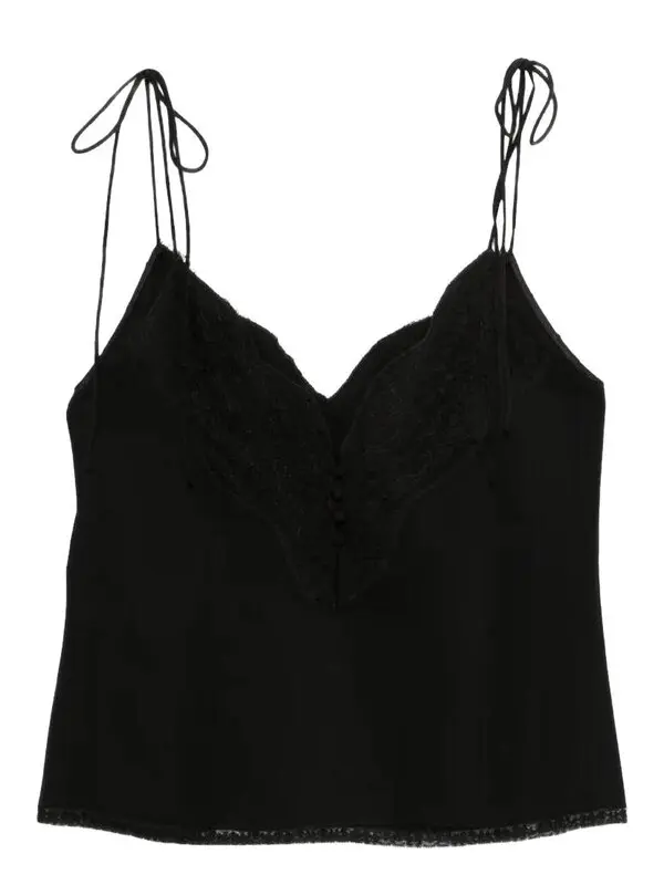 Valentino Garavani Lace-detail Top - Black