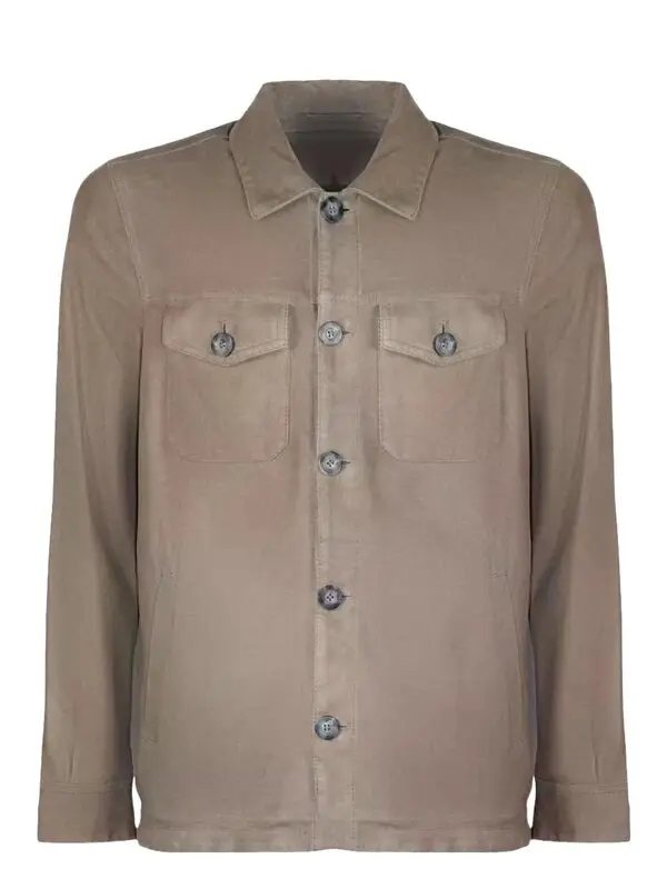 VOLFAGLI FIRENZE Urano Button-front Suede Shirt Jacket - Neutrals