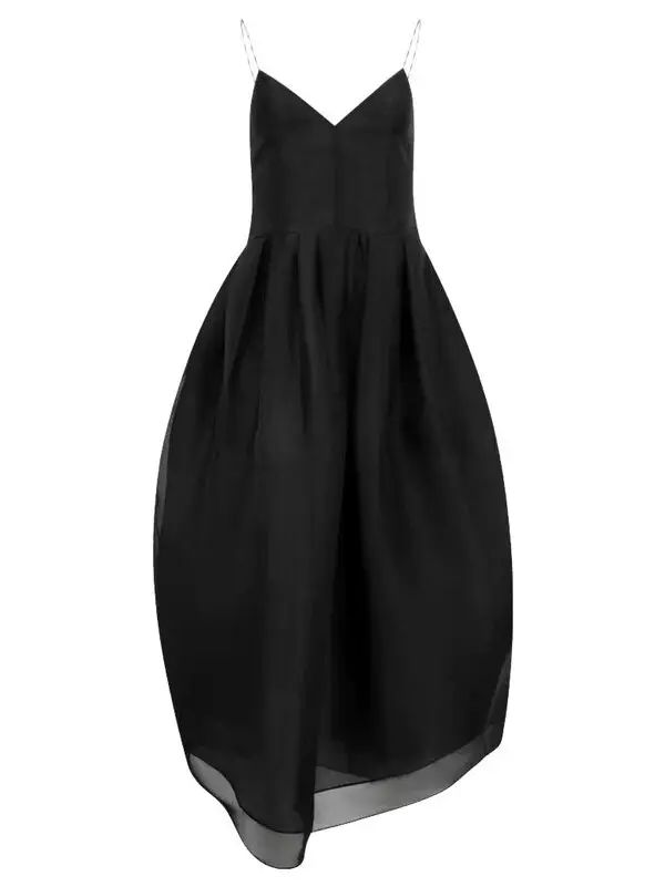 Khaite Colette V-neck Midi Dress - Black
