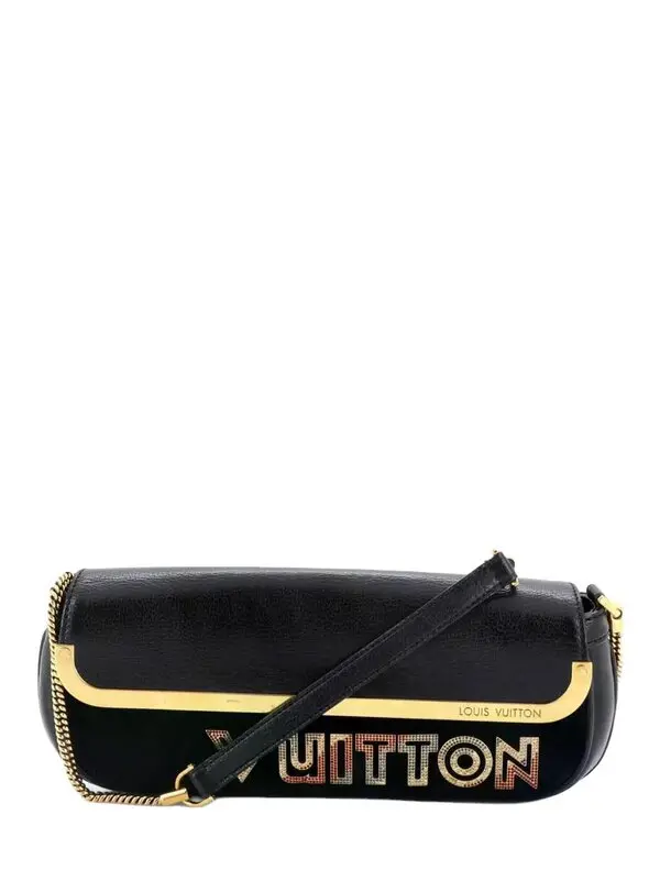 LOUIS VUITTON Leather And Suede Pochette Clutch - Black