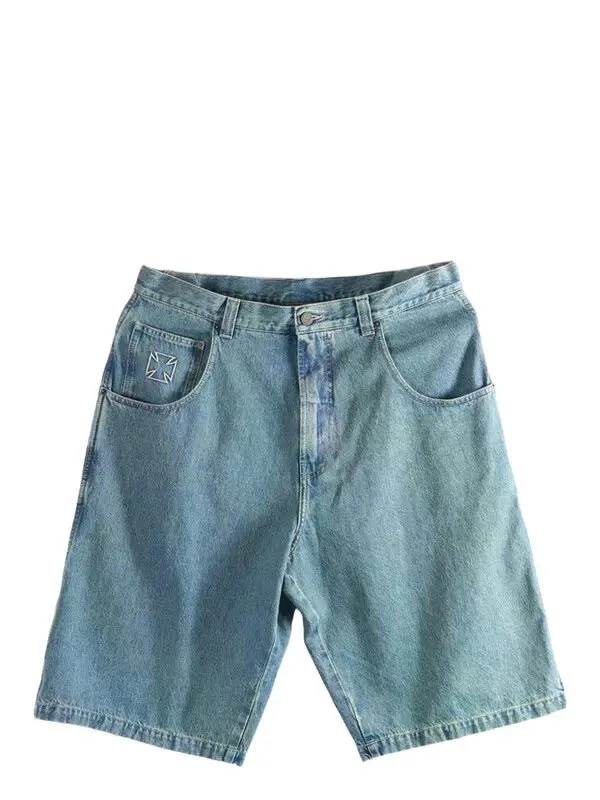 Vetements Logo-detail Denim Shorts - Blue