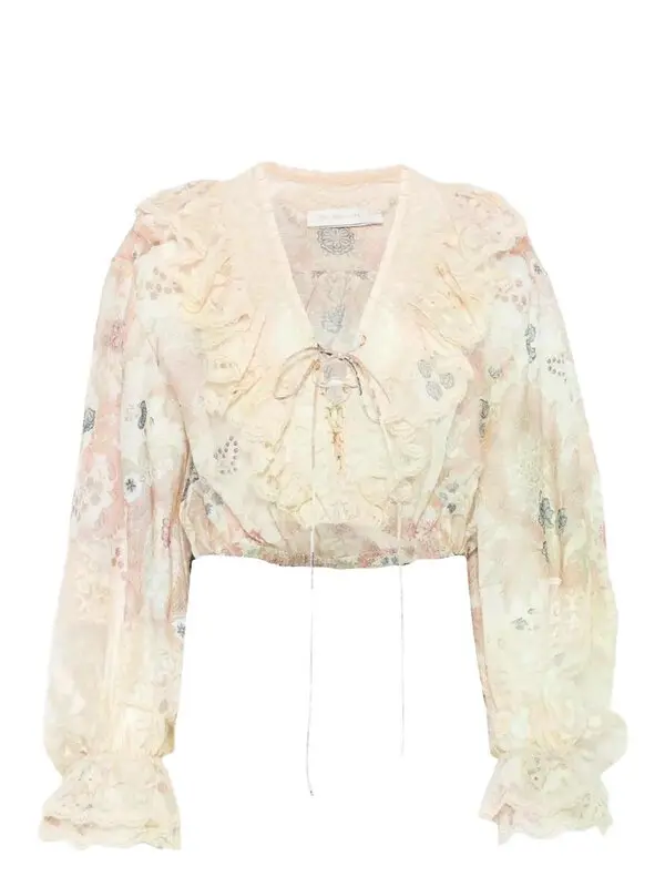 Zimmermann Ruffled Blouse - Neutrals
