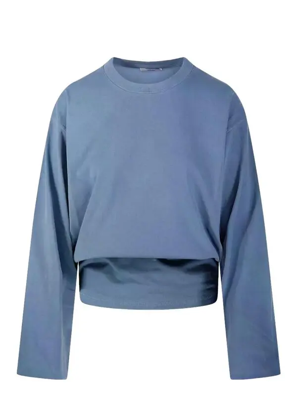 HAIKURE Long-sleeved Cropped Top - Blue