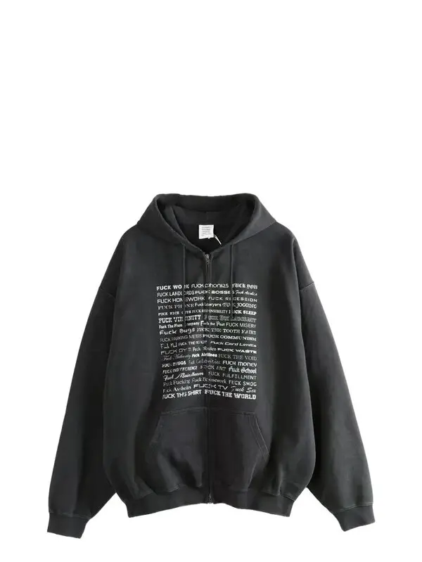 Vetements Zip-up Hoodie - Black