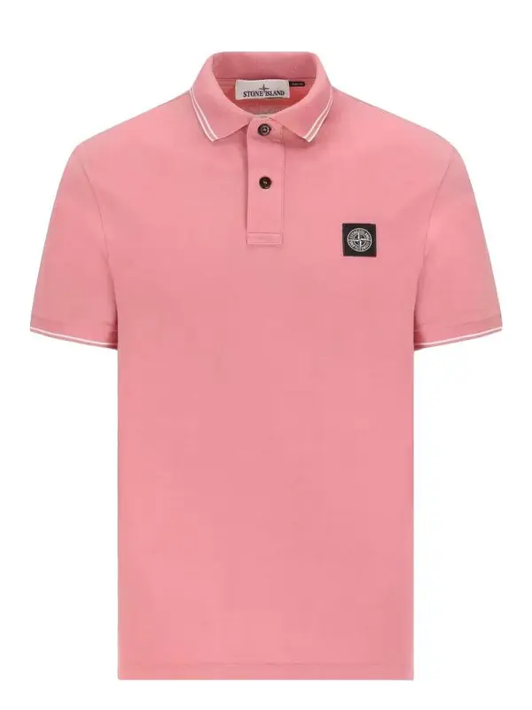 Stone Island Logo-patch Polo Shirt - Pink