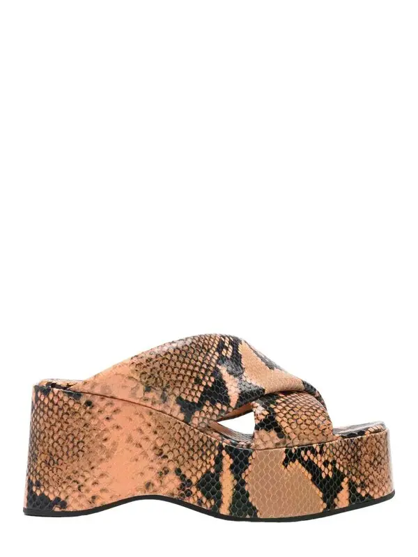 Paris Texas Vicky Wedge Sandals - Brown