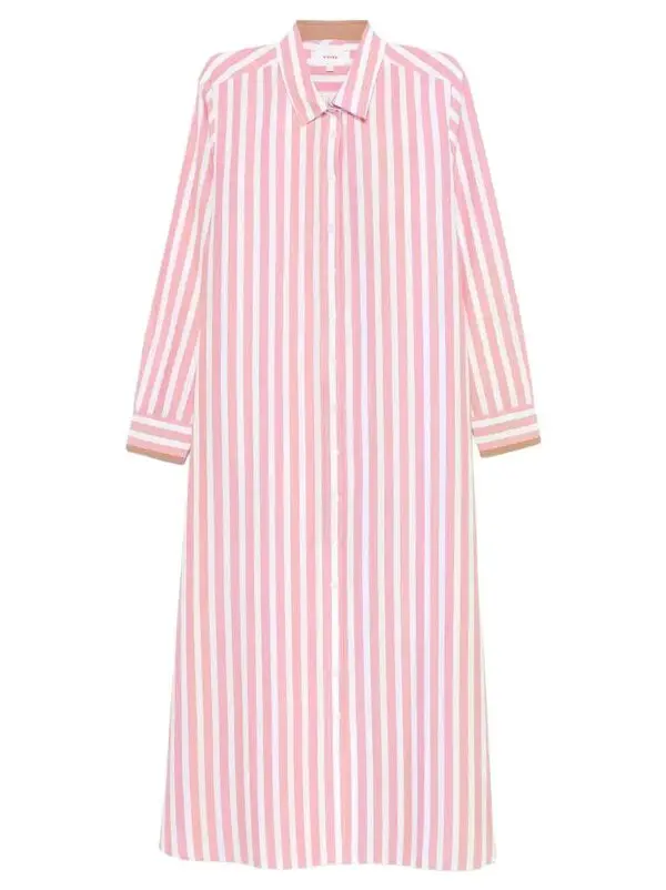 Xirena Striped Shirt-style Midi Dress - Pink