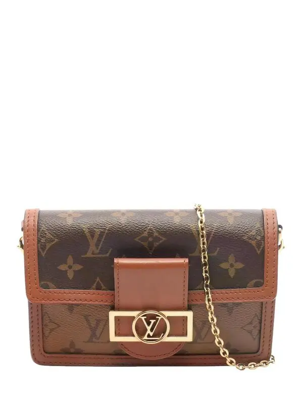 LOUIS VUITTON 2019 Monogram Reverse Dauphine Chain Wallet - Brown