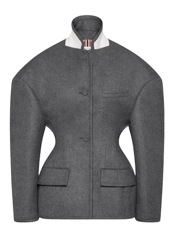 Thom Browne Fitted Wool Jacket - Grey