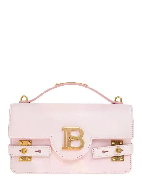 Balmain 24 B-buzz Leather Cross Body Bag - Pink
