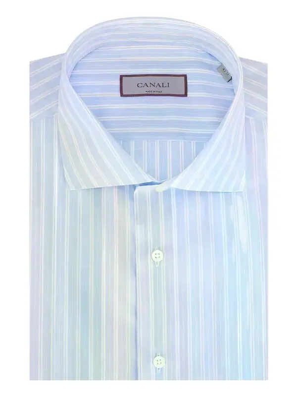 Canali Striped Button Shirt - Blue