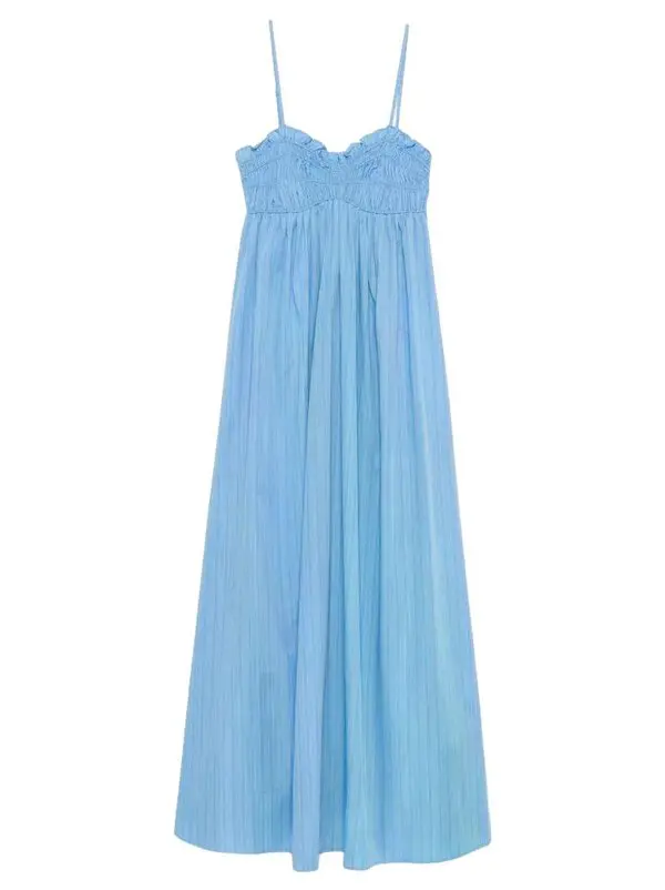 Faithfull The Brand Presa Ruched-detail Maxi Dress - Blue