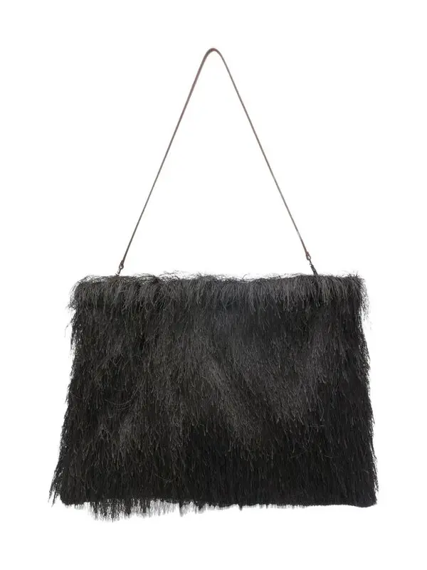ALYSI Fringed Shoulder Bag - Brown
