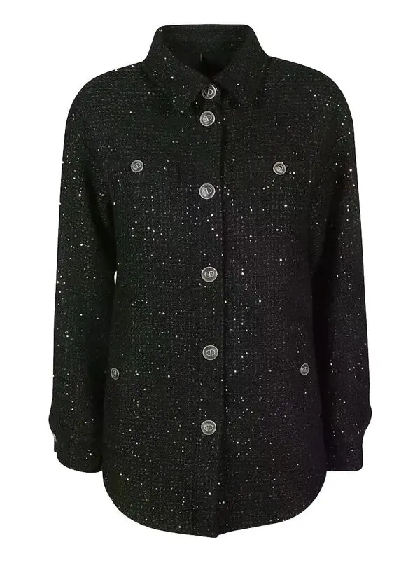 TWINSET Buttoned Sequin Jacket - Black