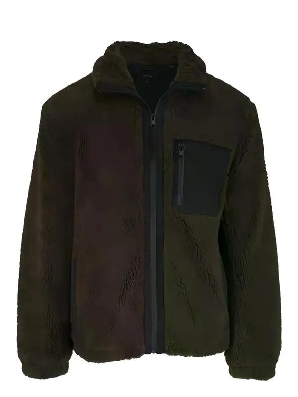 Vince Zip-up Sherpa Fleece Jacket - Brown