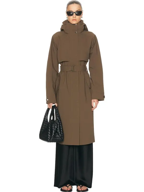 The Upside James Hooded Trench Coat - Olive