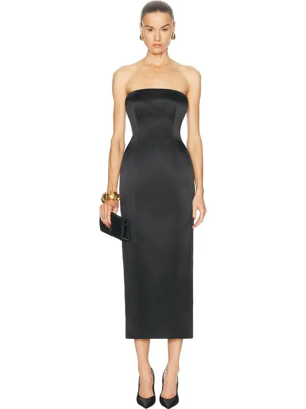 NICHOLAS Kasia Strapless Bustier Dress - Black