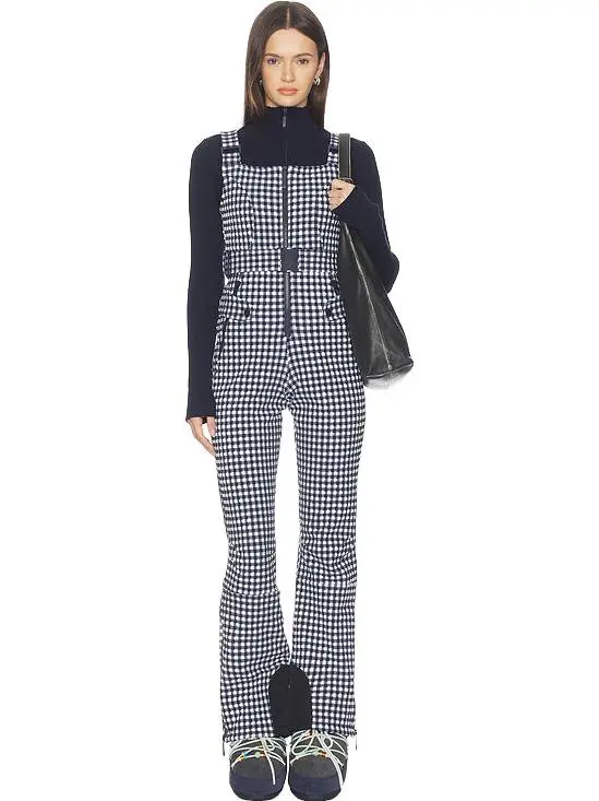 Cordova Fernie Ski Bib In Navy - Indigo Gingham